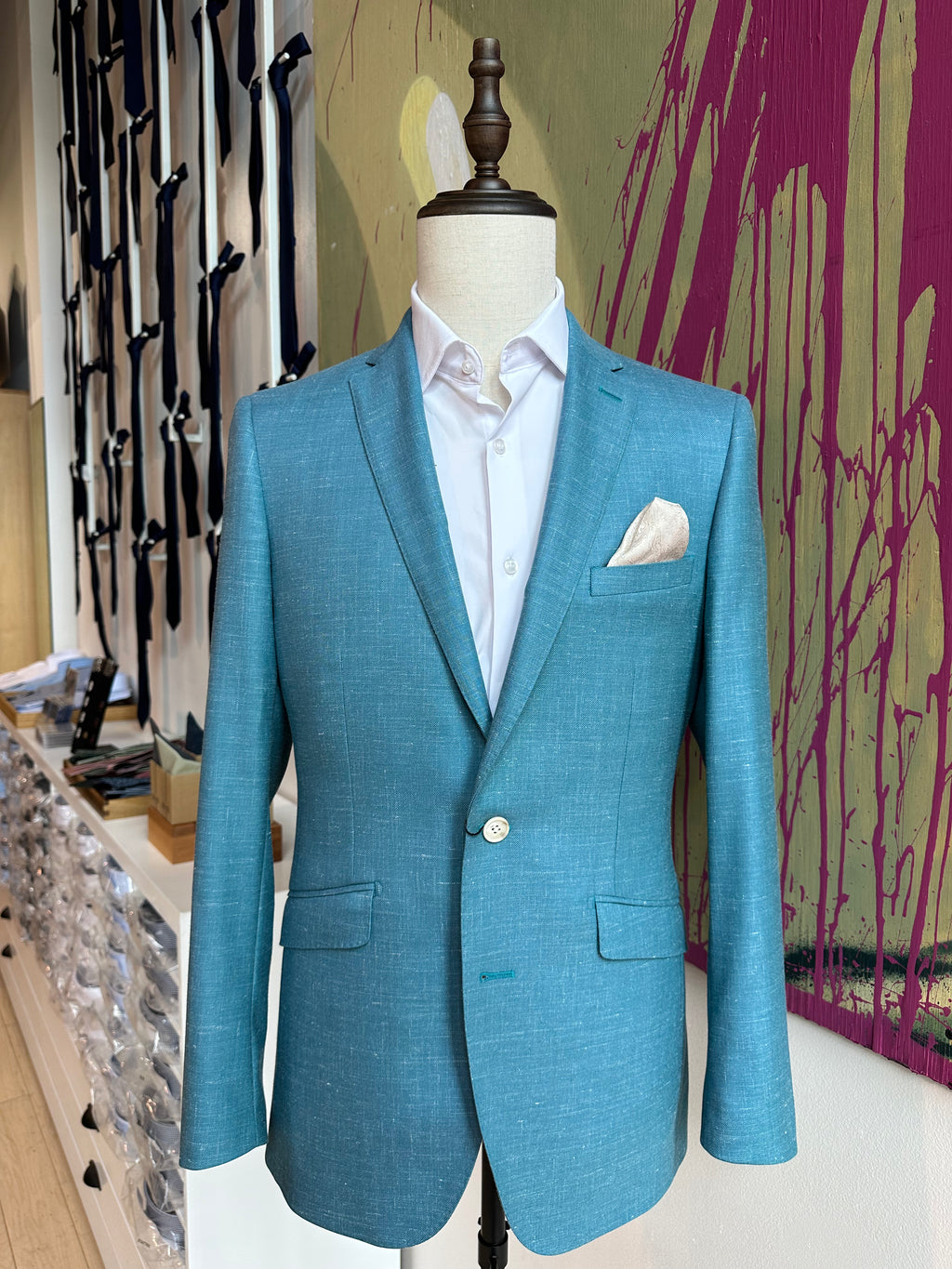 Turquoise Linen Blend Blazer – Pursuit