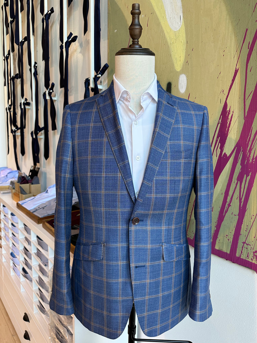Blue with Tan Windowpane Reda Blazer – Pursuit