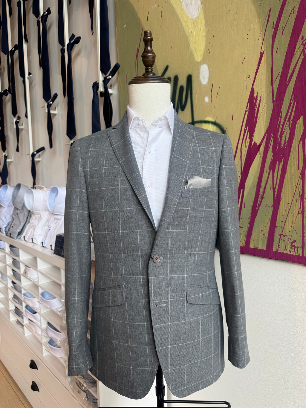 Light Gray Windowpane Blazer – Pursuit